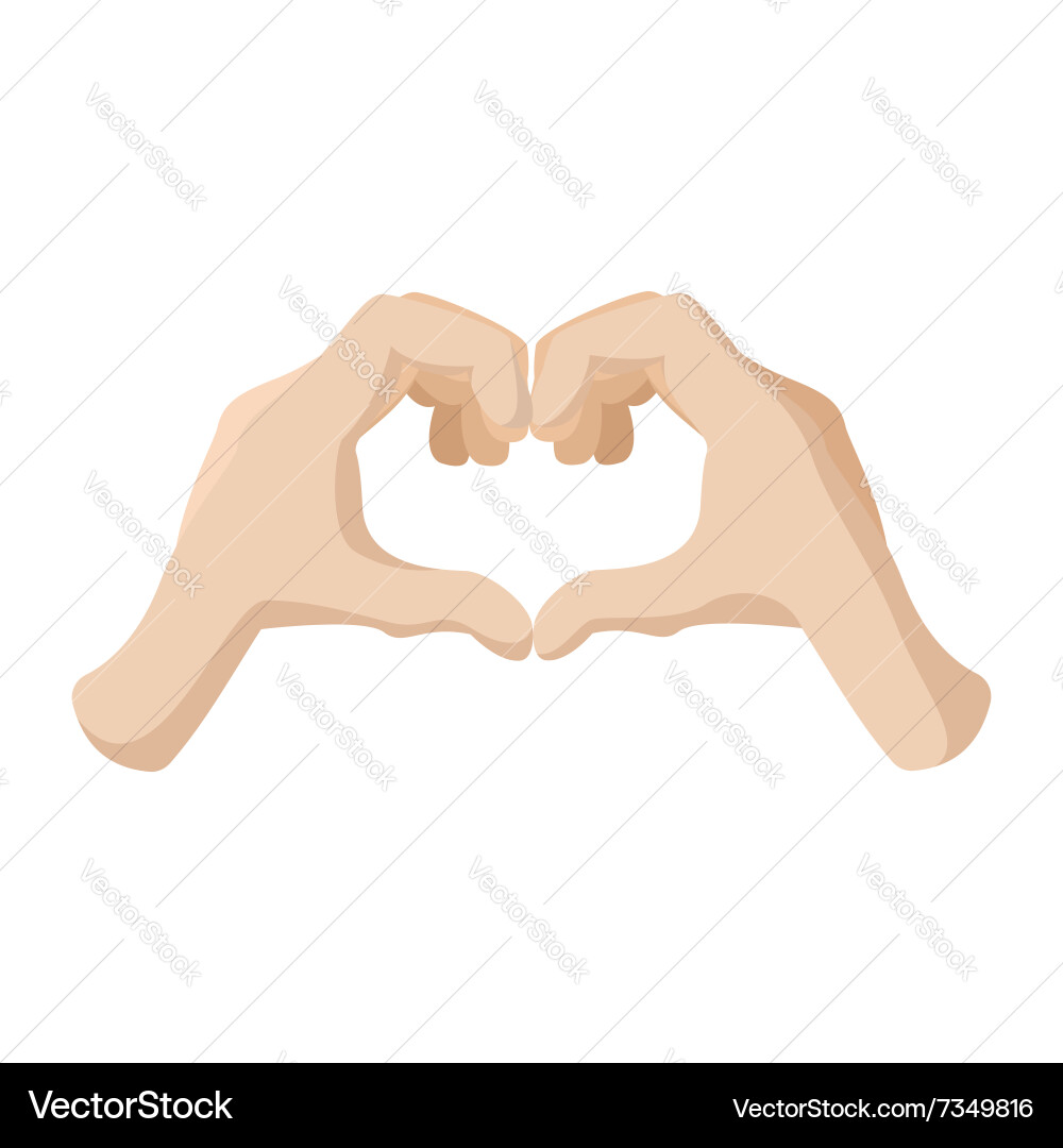Hands forming a heart cartoon icon Royalty Free Vector Image
