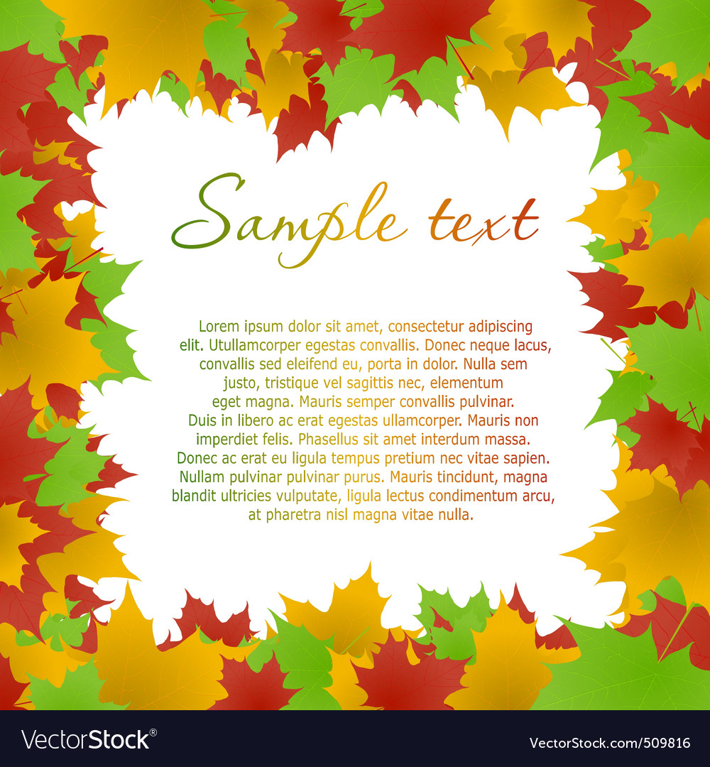 Maple leaves frame Royalty Free Vector Image - VectorStock