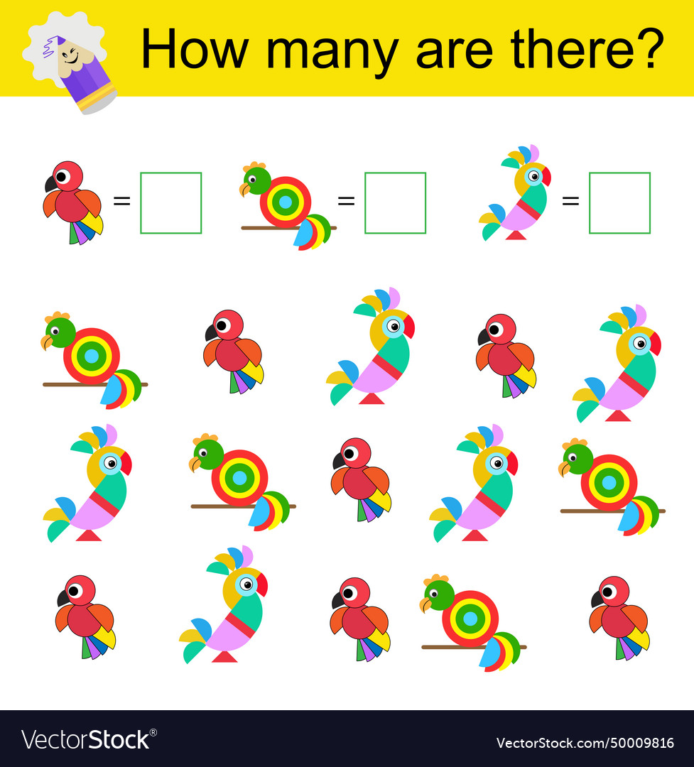 Math activity for kids developing numeracy Vector Image
