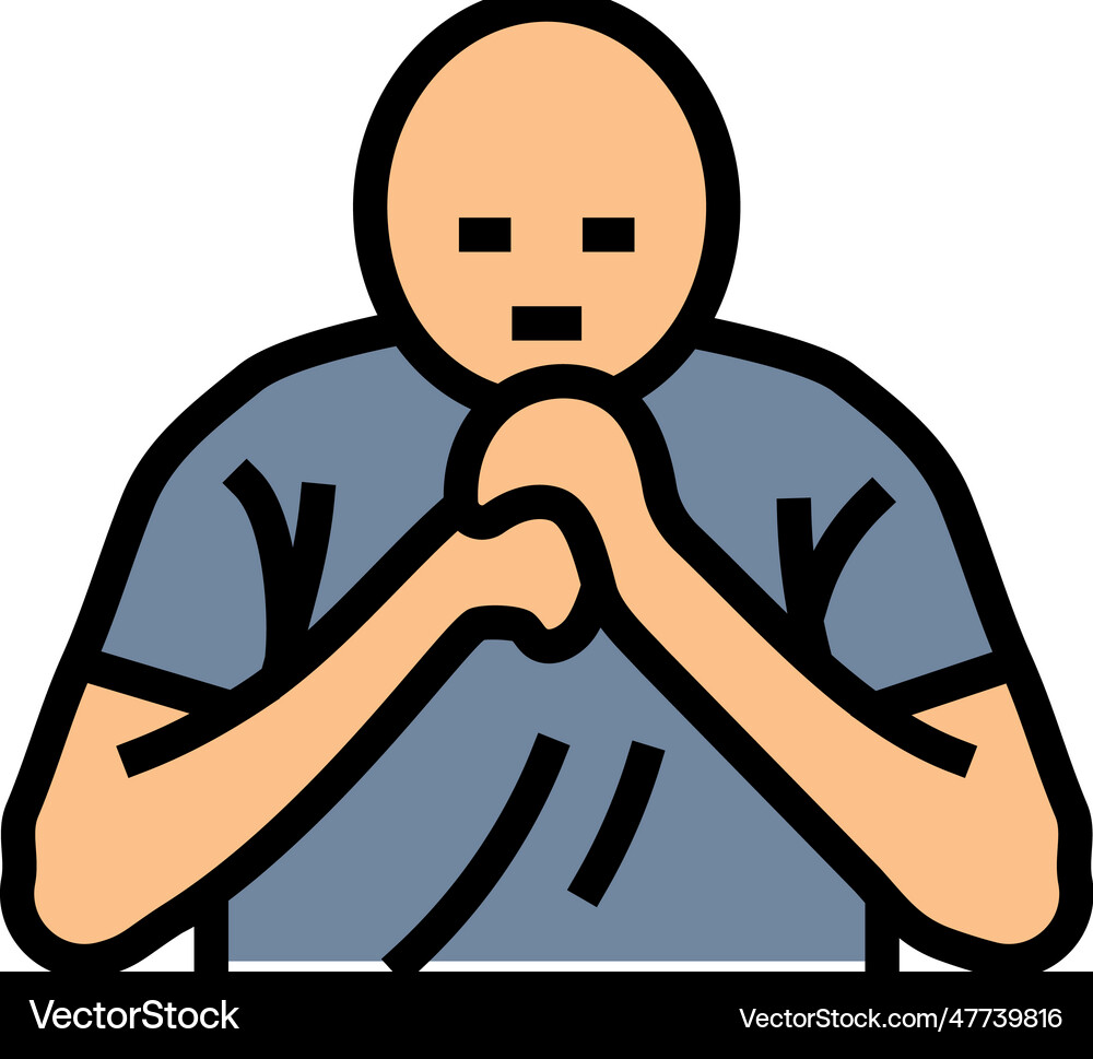 Sad man mood color icon Royalty Free Vector Image