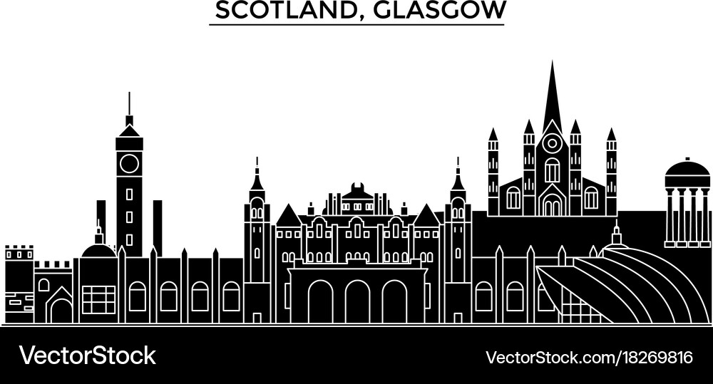 Scotland glasgow city architecture Royalty Free Vector Image