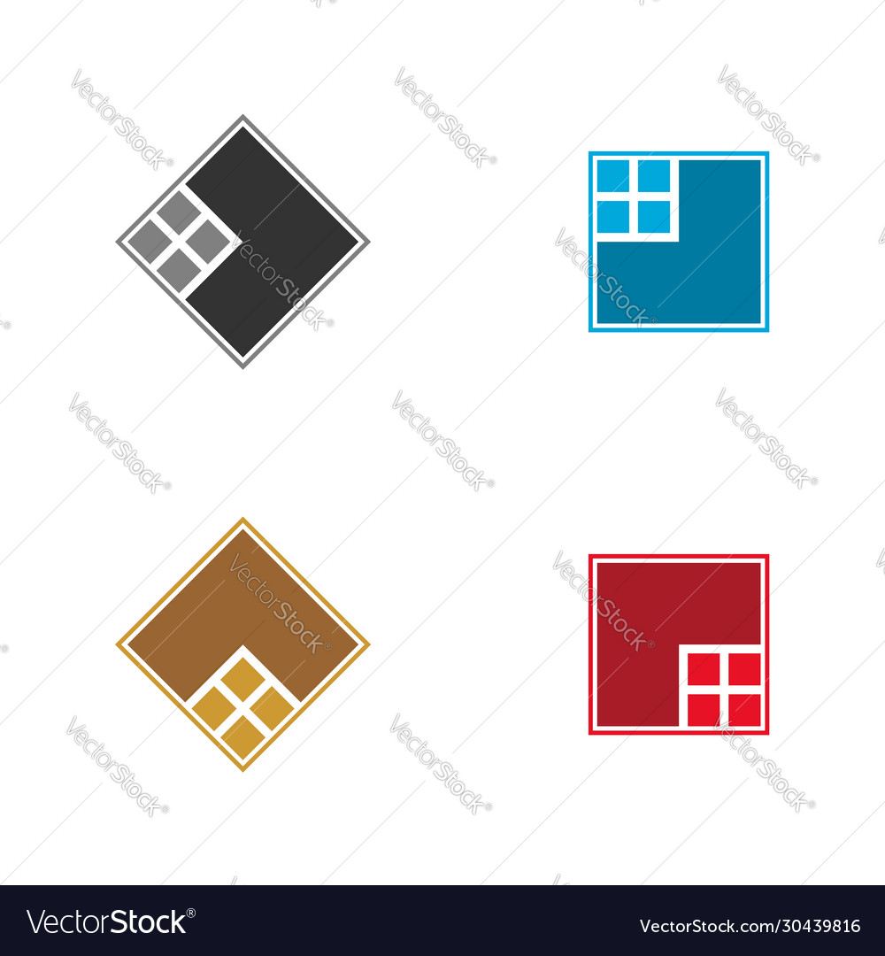 Square logo set Royalty Free Vector Image - VectorStock