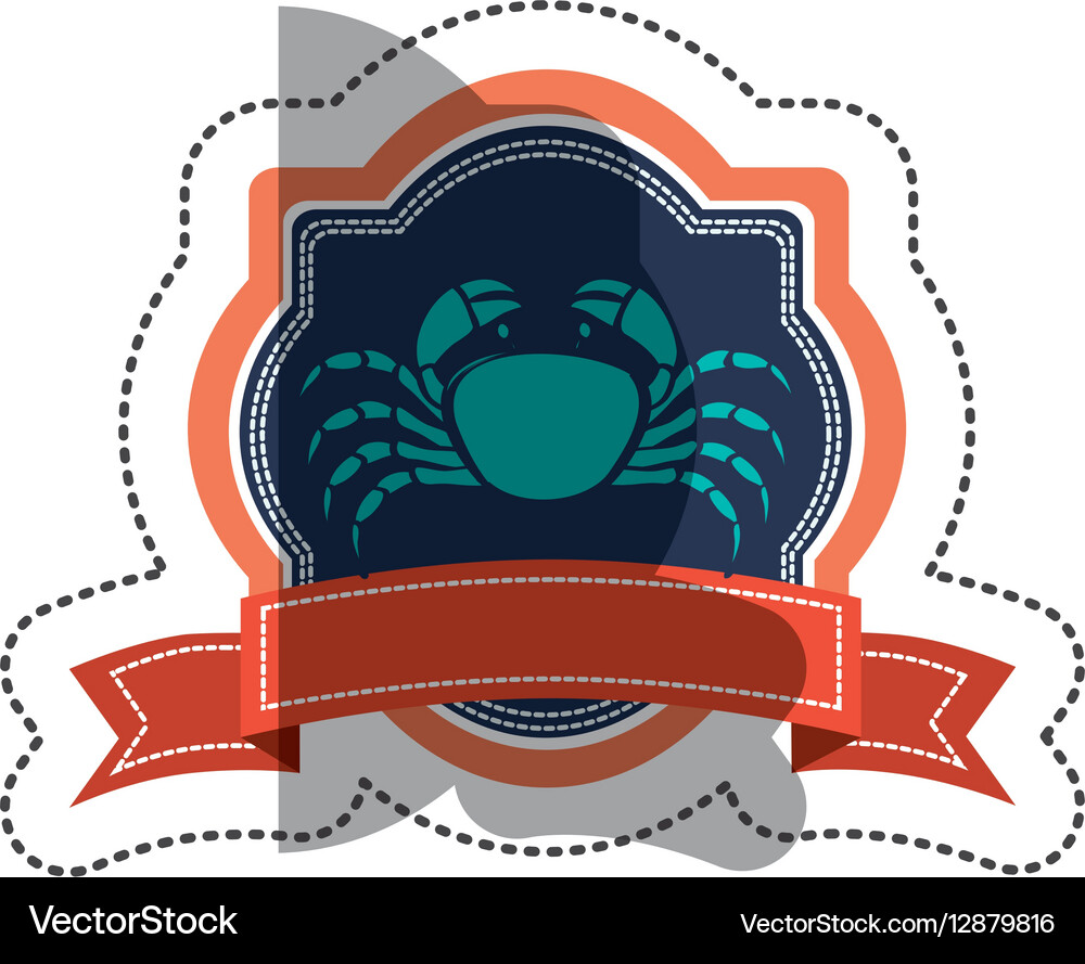 Sticker heraldic border with crown branch Vector Image