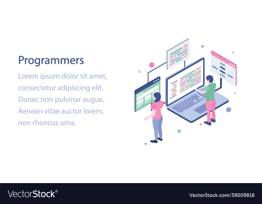 Web programmers team Royalty Free Vector Image