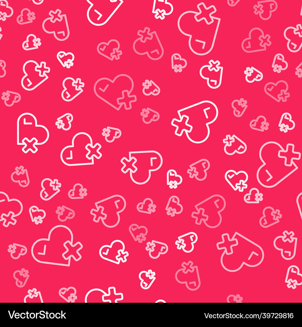 White line heart rate icon isolated seamless Vector Image
