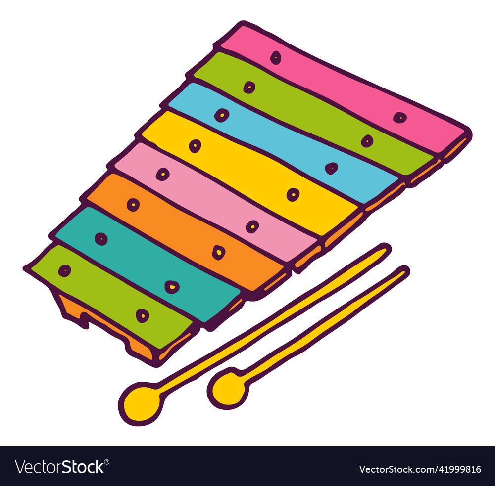 Xylophone toy colorful music instrument for kids Vector Image