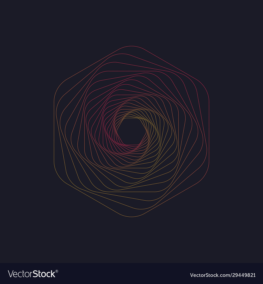 Abstract swirl hexagon vortex structure Royalty Free Vector