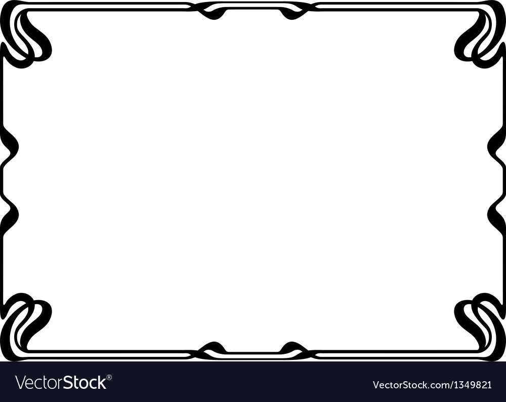 Art nouveau black ornamental decorative frame Vector Image Art nouveau black ornamental decorative frame Vector Image