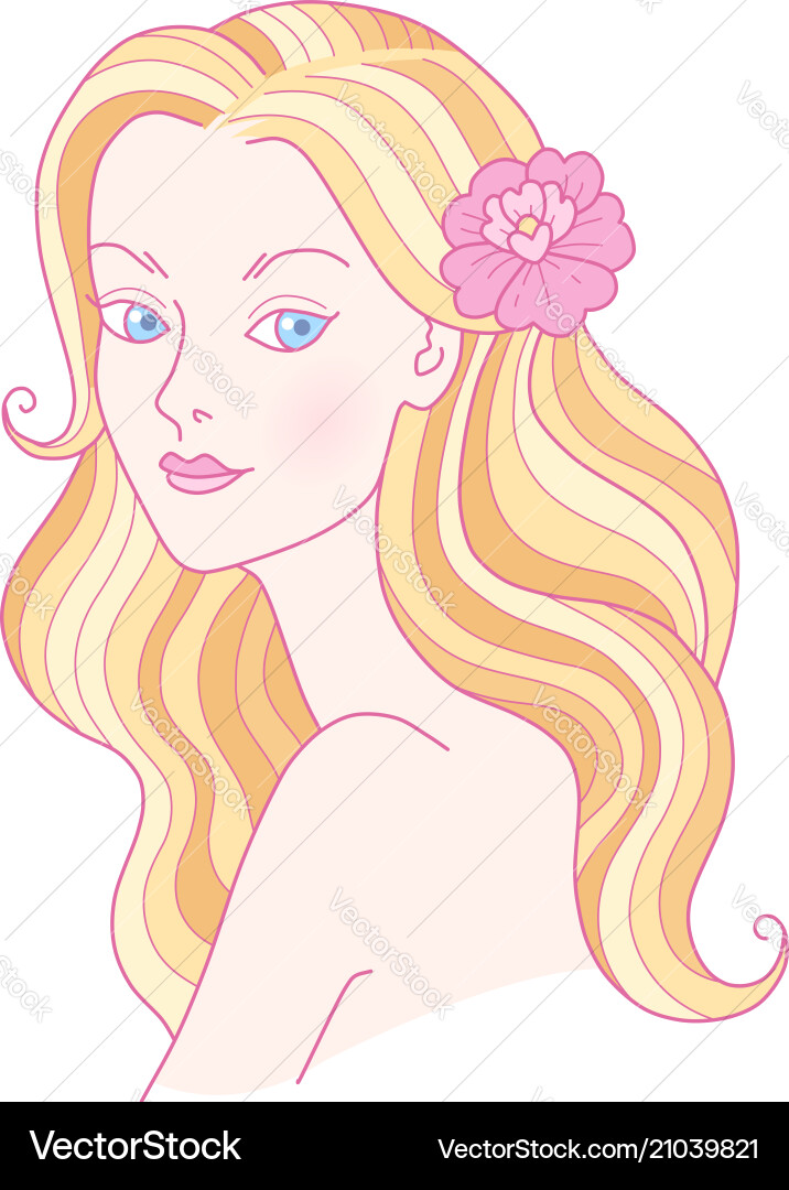 Beautiful blondy girl Royalty Free Vector Image