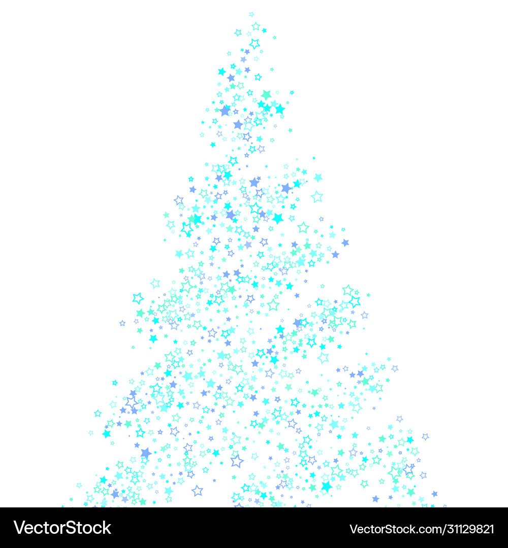 Blue cyan turquoise glitter stars confetti Vector Image