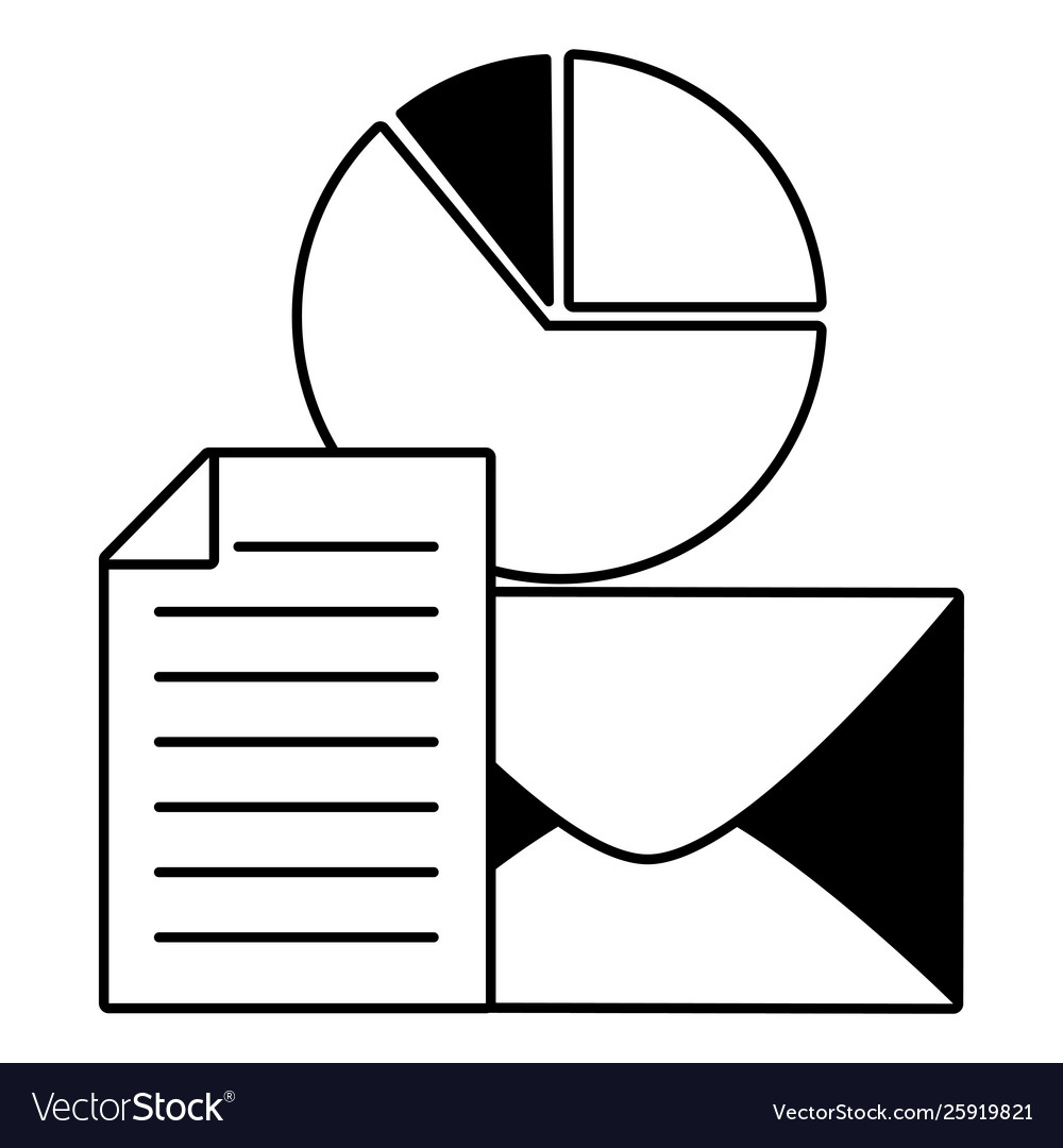 Business report chart email document Royalty Free Vector