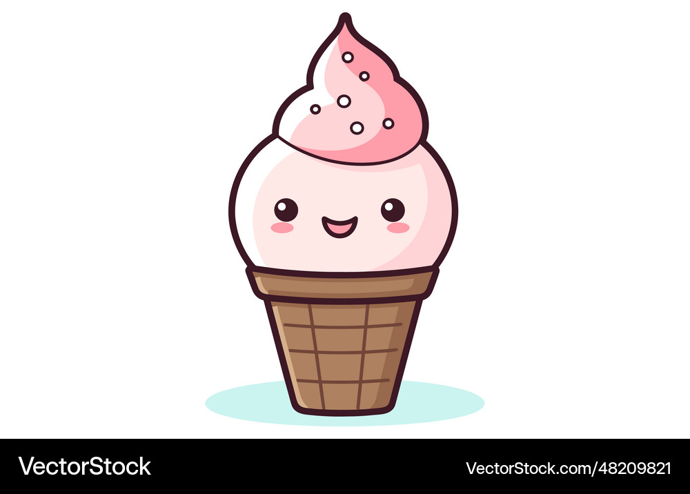 Character of cute ice cream Royalty Free Vector Image