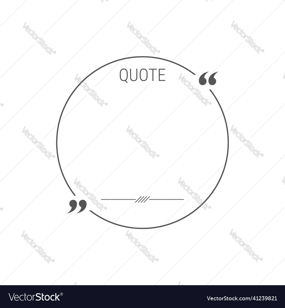 Circle quote box frame texting flat Royalty Free Vector