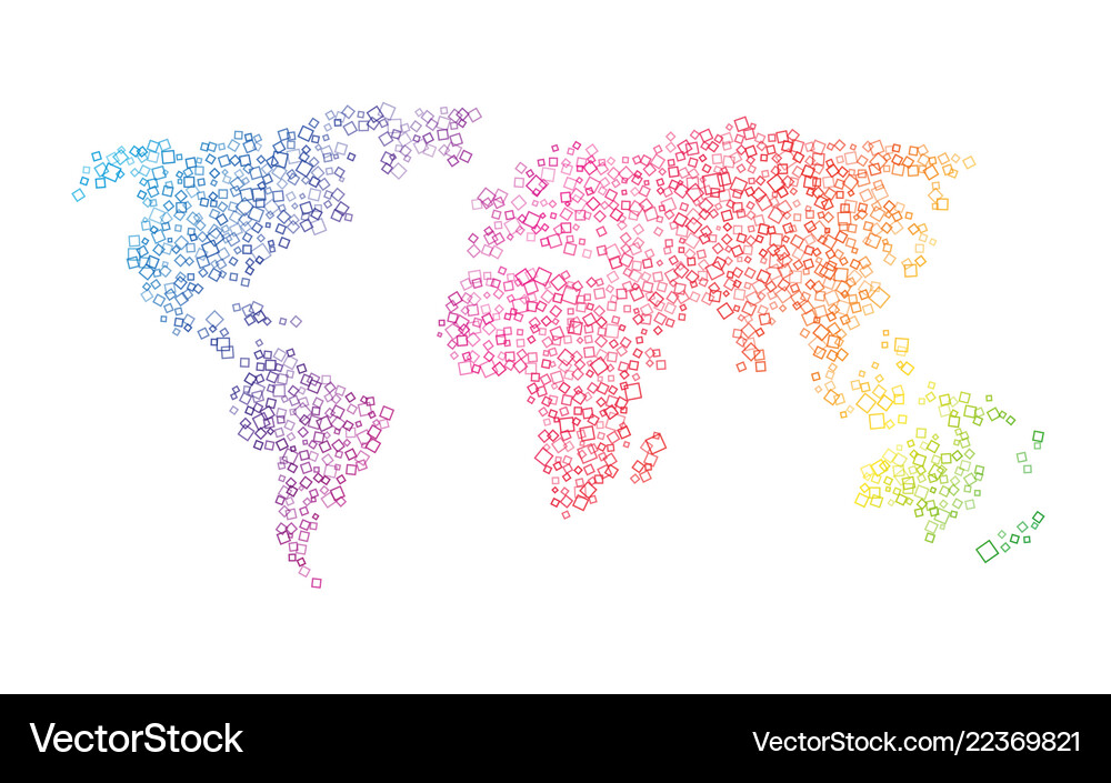 Colorful map of the world Royalty Free Vector Image