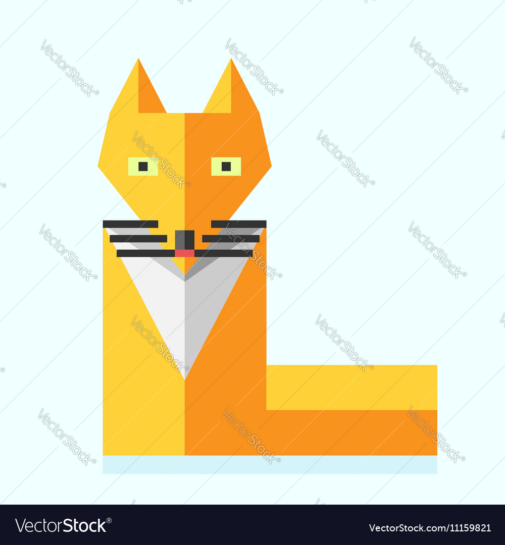Cute bright flat fox Royalty Free Vector Image
