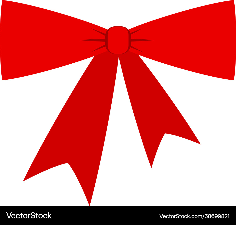 Decorative festive red bow icon for greeting Vector Image