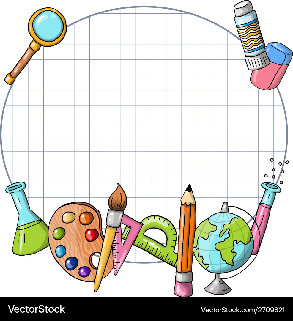 Frameborder with school icons and a place for your
