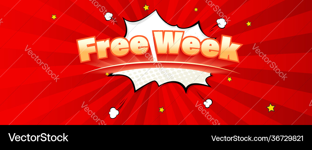 Free week sale vintage text on speech bubble Vector Image