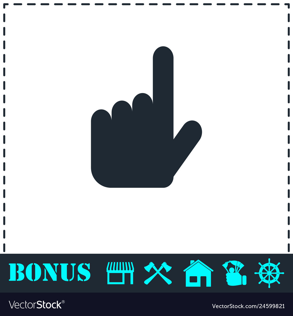 Hand cursor icon flat Royalty Free Vector Image