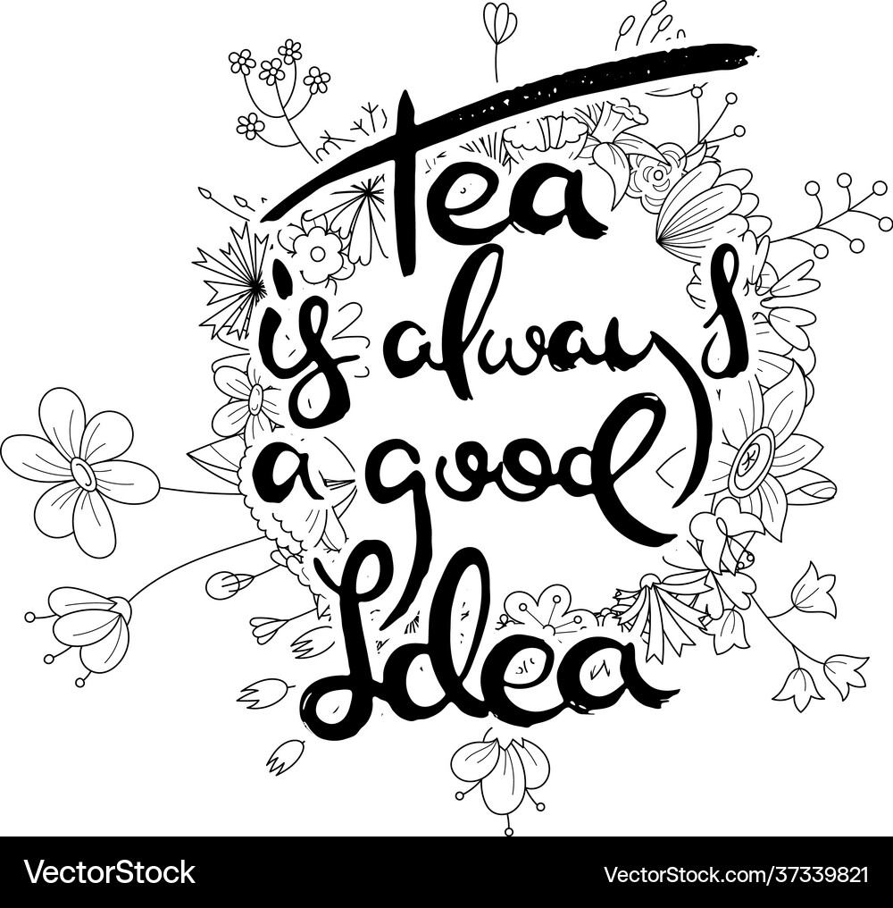 Hand lettering grunge card with flower background Vector Image