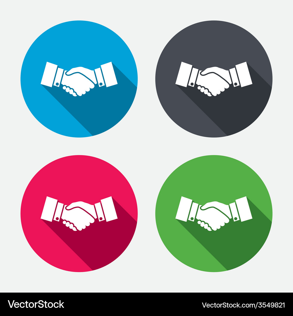 Handshake sign icon successful business symbol Vector Image