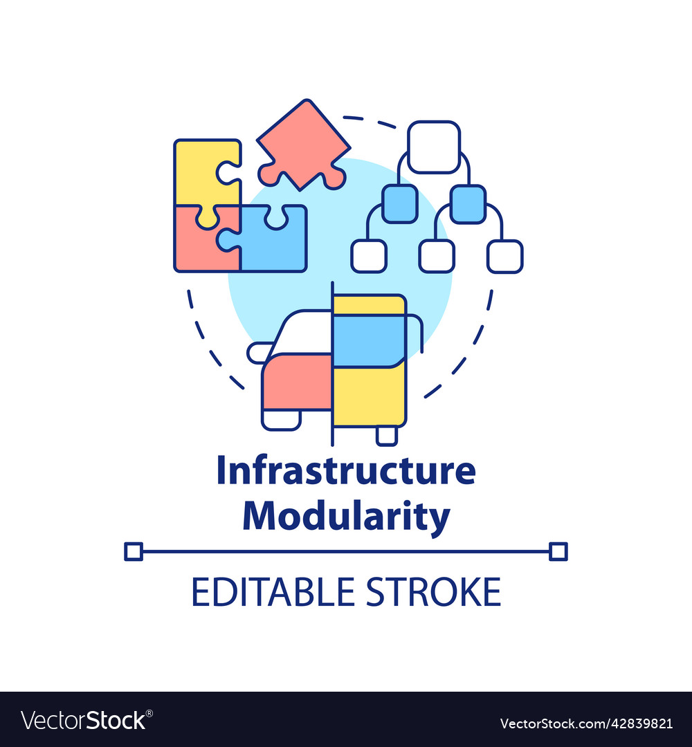 Infrastructure modularity concept icon Royalty Free Vector