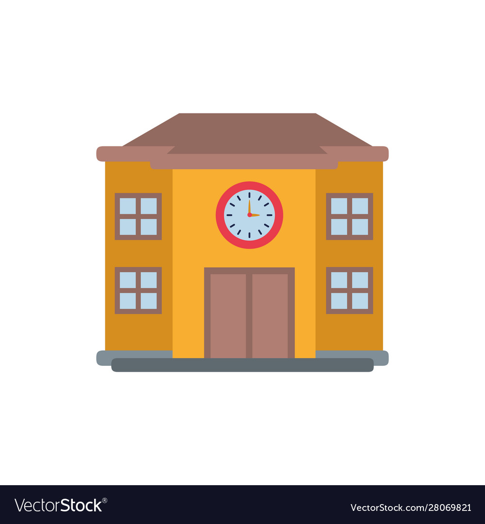 School structure flat style icon Royalty Free Vector Image