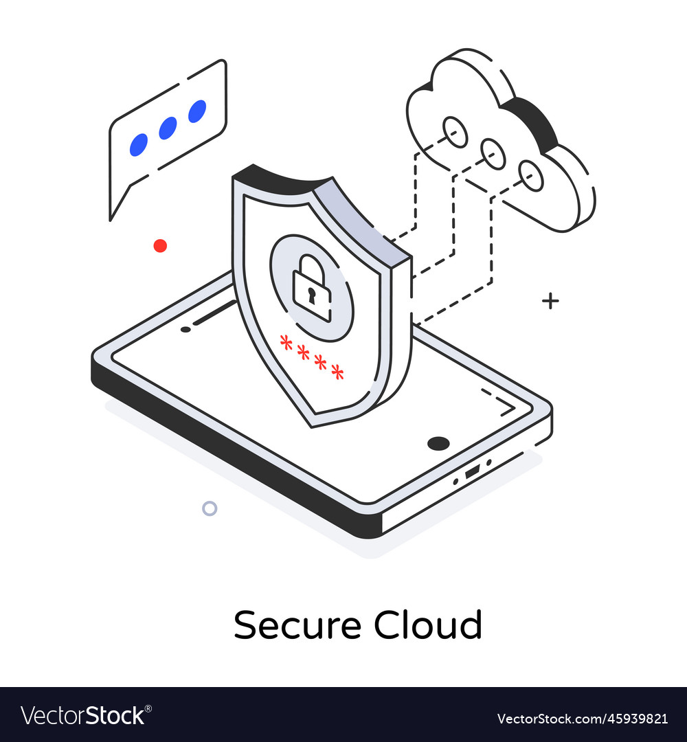 Secure cloud Royalty Free Vector Image - VectorStock