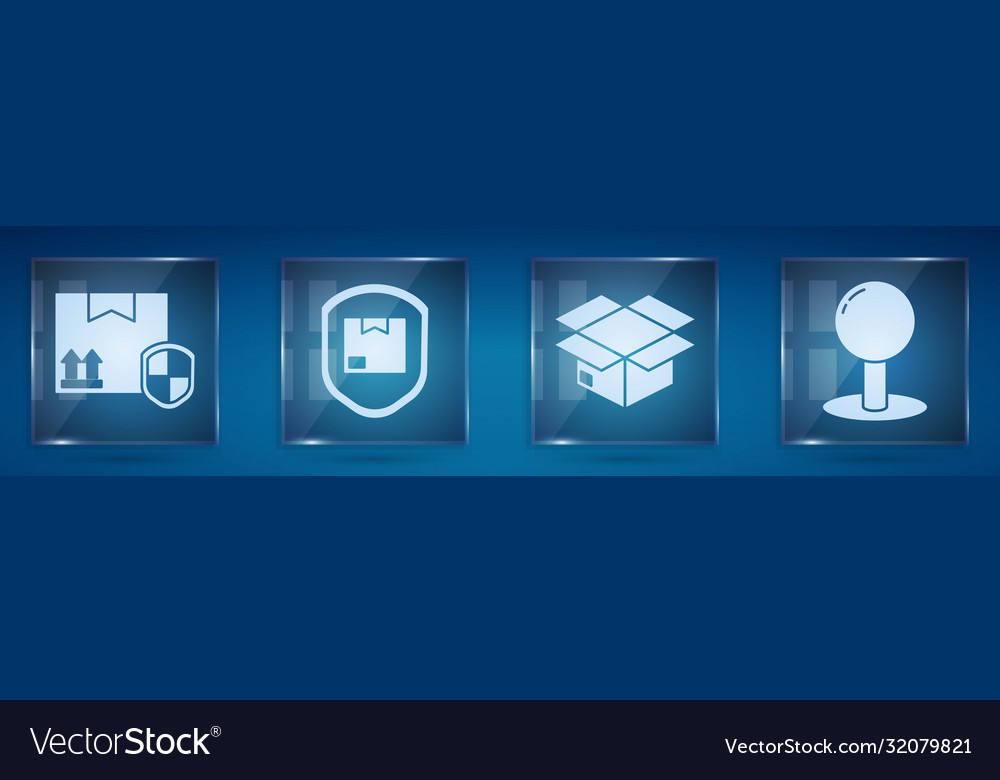 Set delivery pack security with shield delivery Vector Image