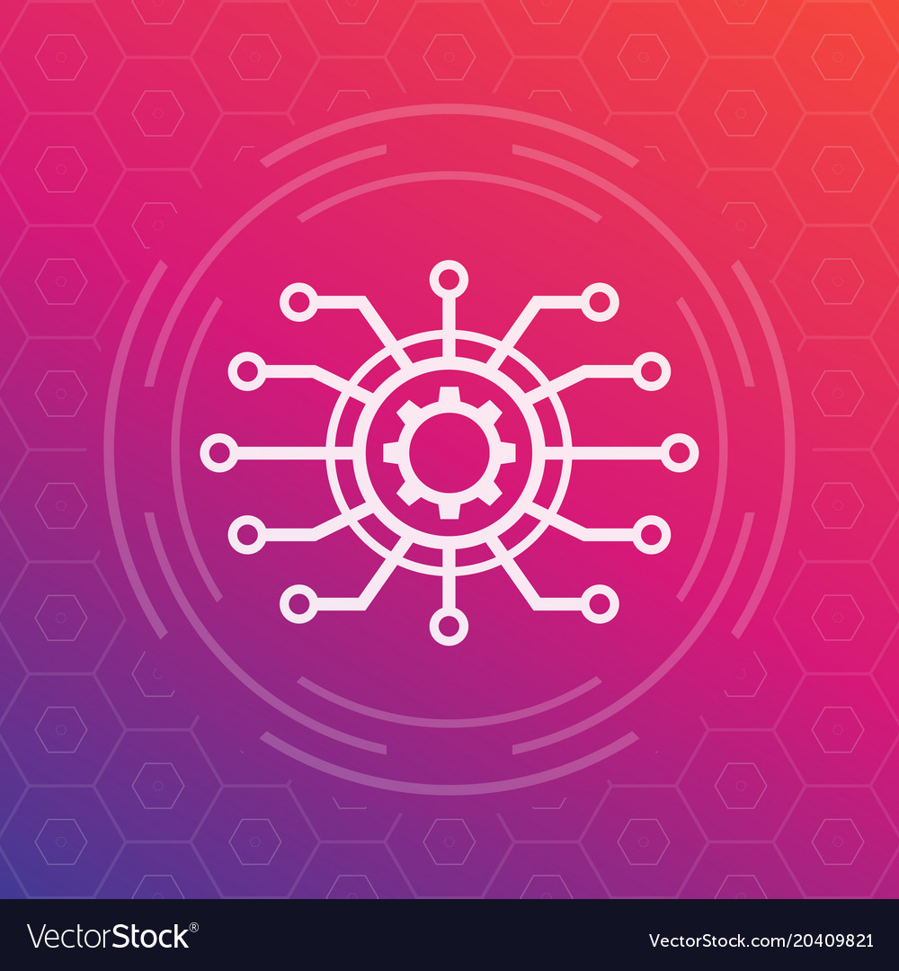 Technology technological solutions icon Royalty Free Vector