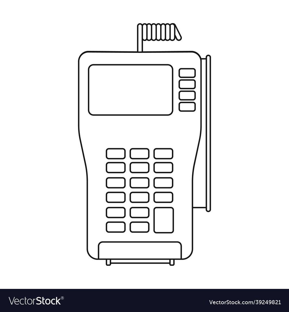 Terminal iconoutline icon isolated Royalty Free Vector Image