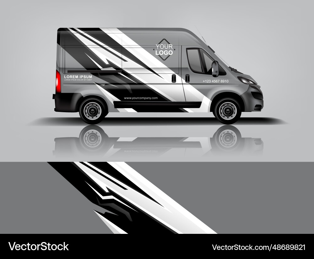 Van wrap design sticker and decal Royalty Free Vector Image