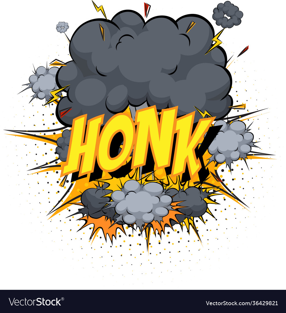 Word honk on comic cloud explosion background Vector Image