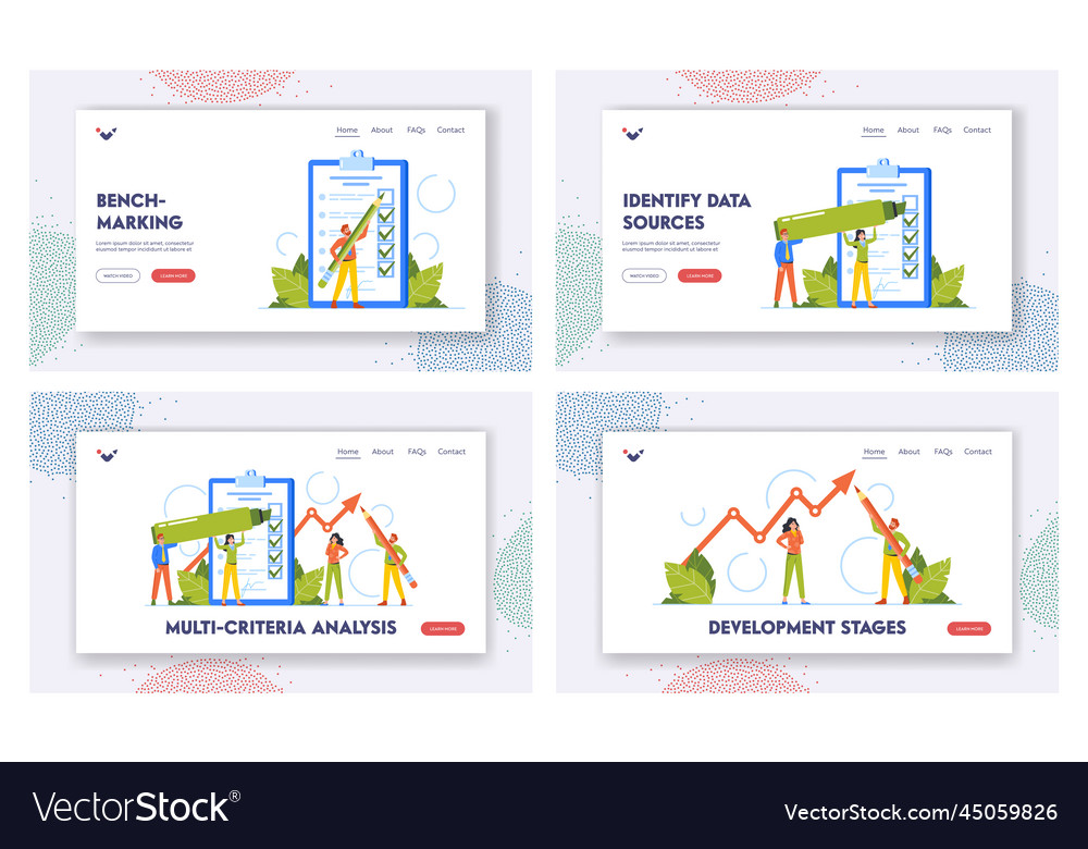 Benchmarking Multi Criteria Analysis Landing Page Vector Image