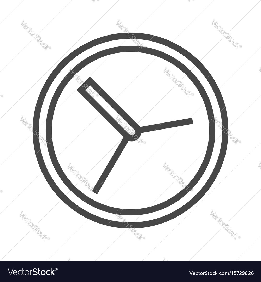 Clock Thin Line Icon Royalty Free Vector Image
