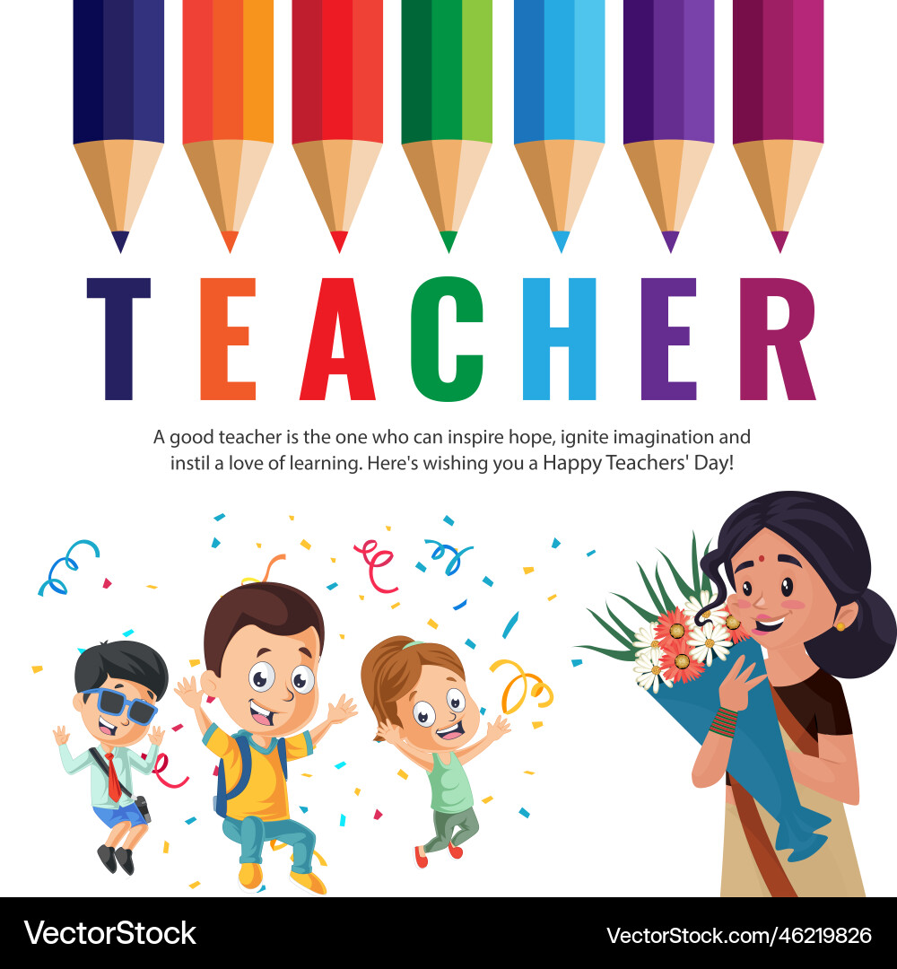 Creative happy teachers day banner design Vector Image