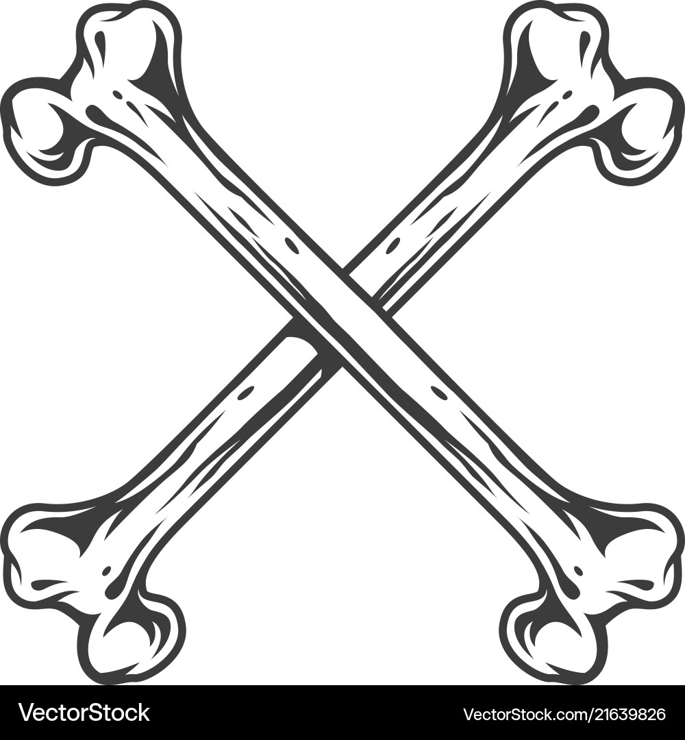 Crossed bones in vintage style Royalty Free Vector Image
