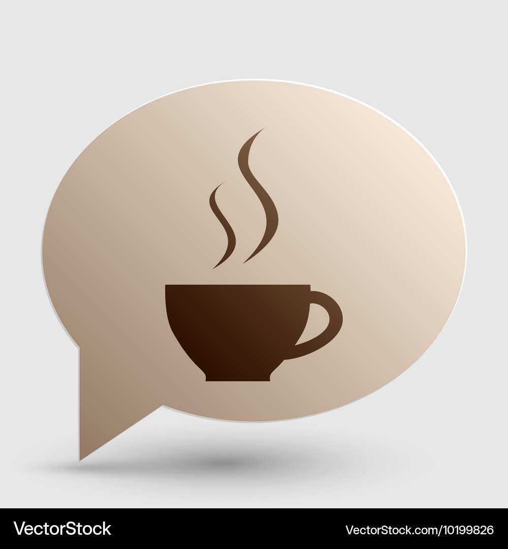 Cup of coffee sign brown gradient icon on bubble Vector Image