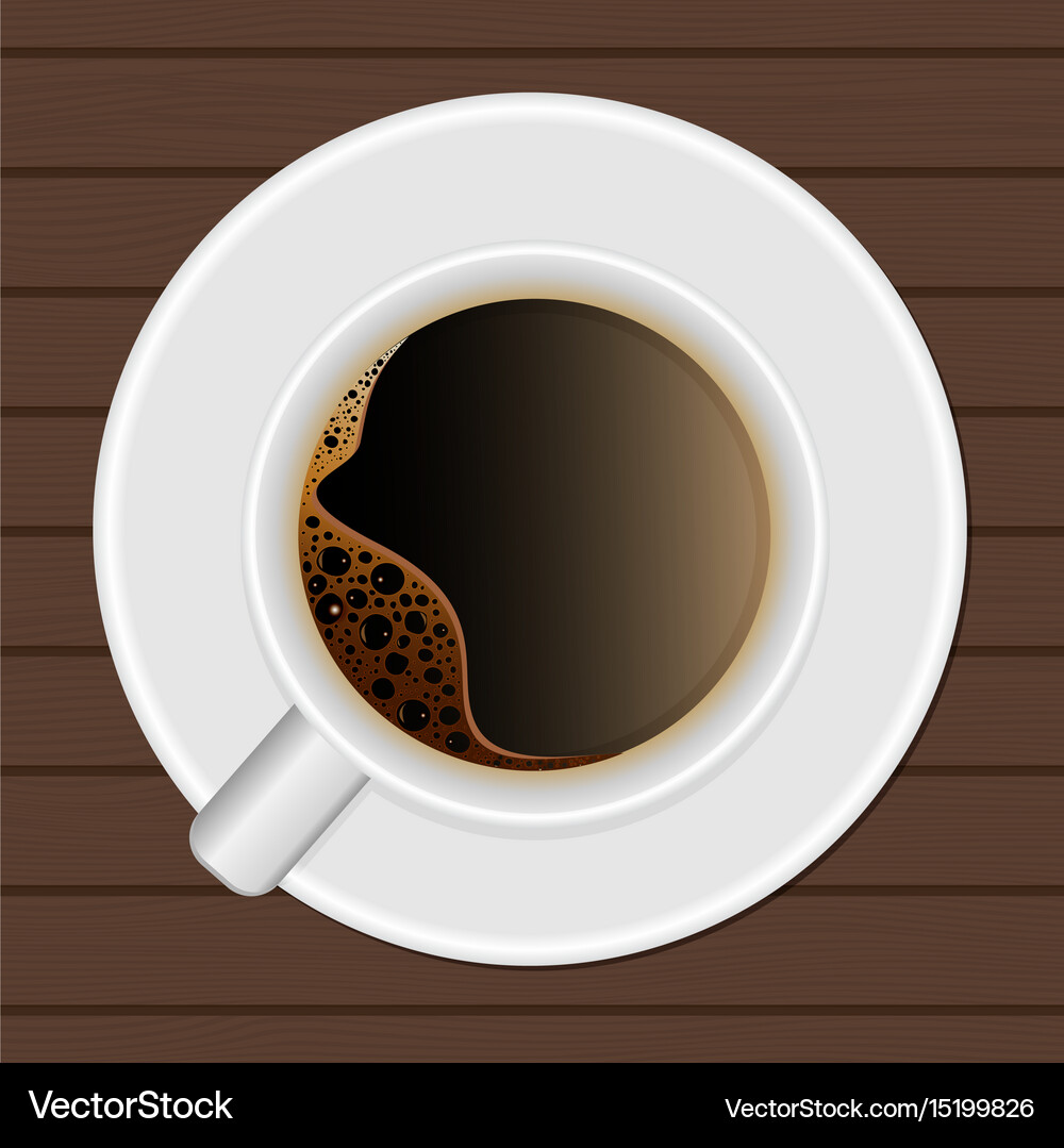 Cup of coffee top view Royalty Free Vector Image