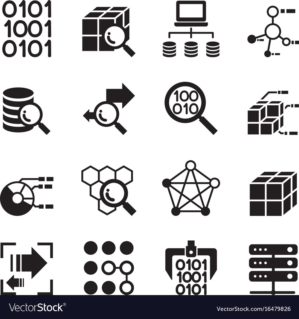 Data mining technology data transfer data Vector Image