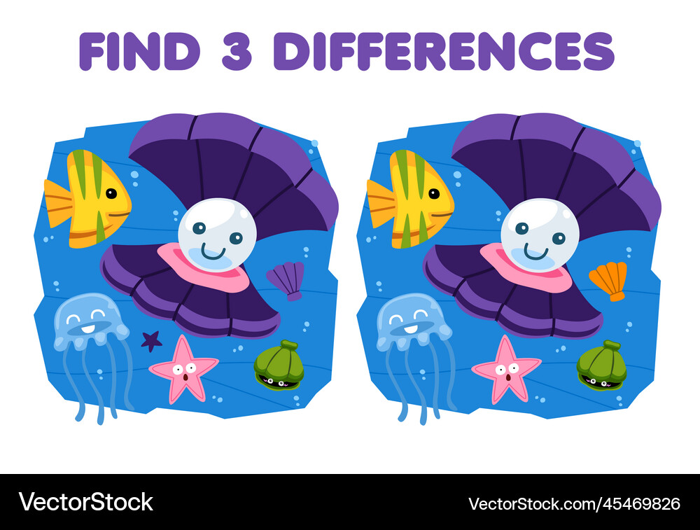 Education game for children find three Royalty Free Vector