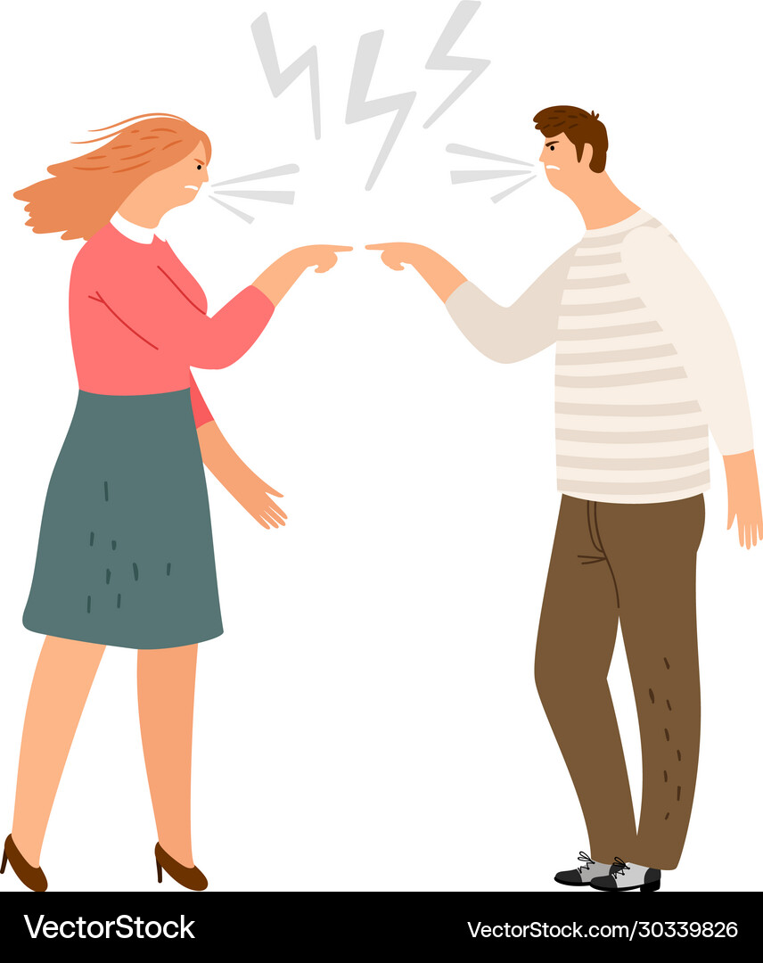 Family conflict home violence Royalty Free Vector Image