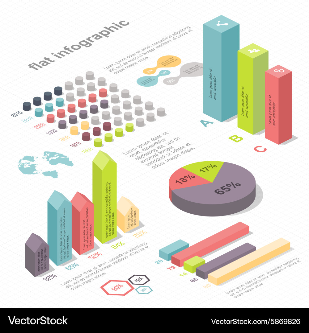 Flat 3d isometric infographic for your business Vector Image