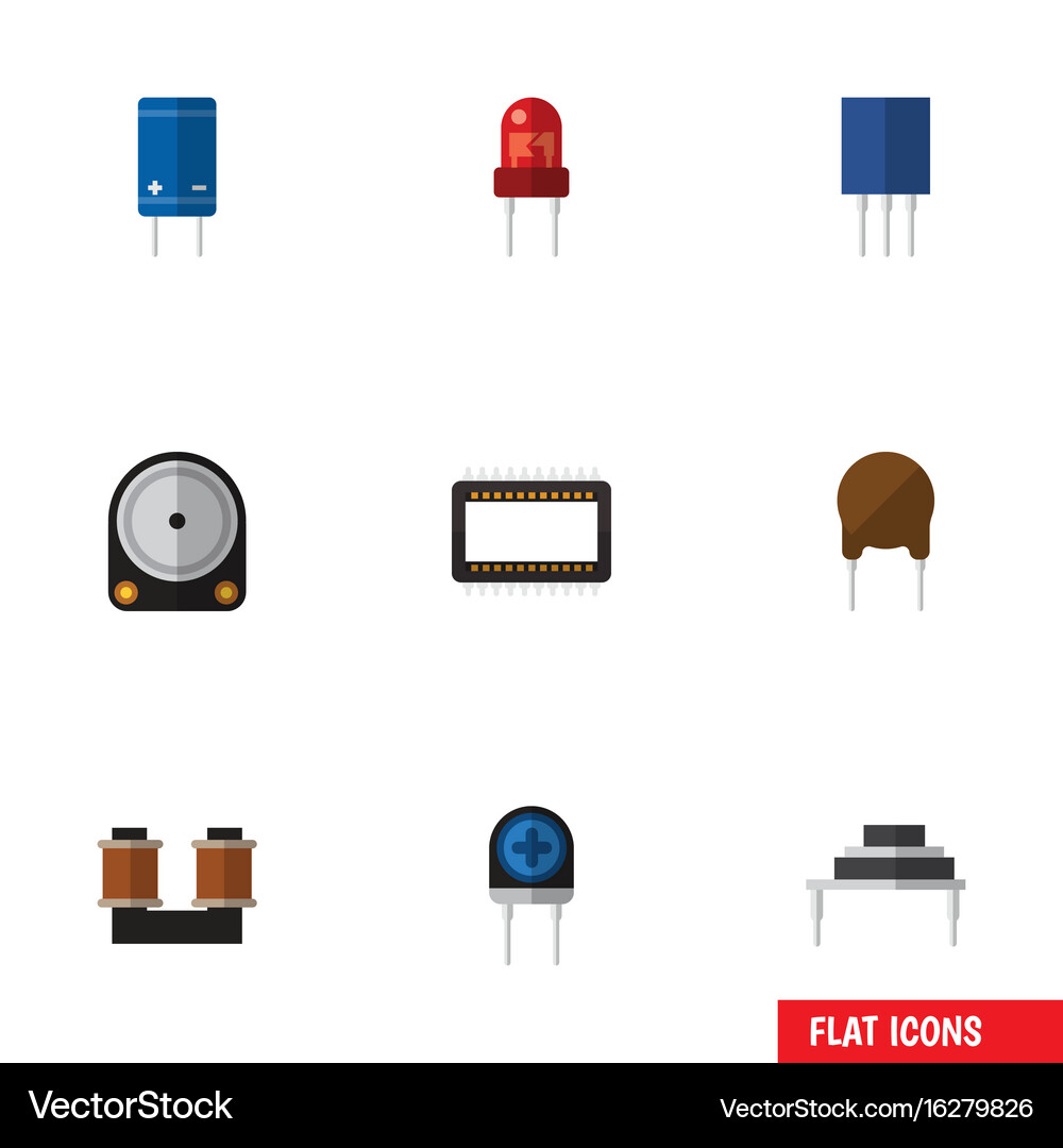 Flat icon device set of coil copper destination Vector Image