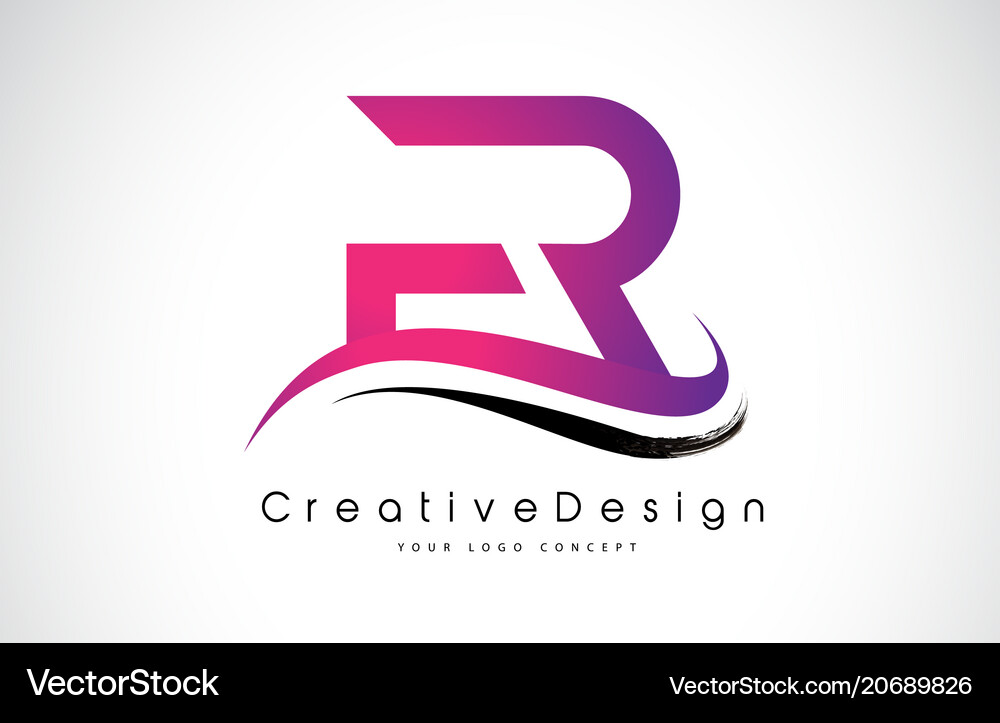 Fr f r letter logo design creative icon modern Vector Image