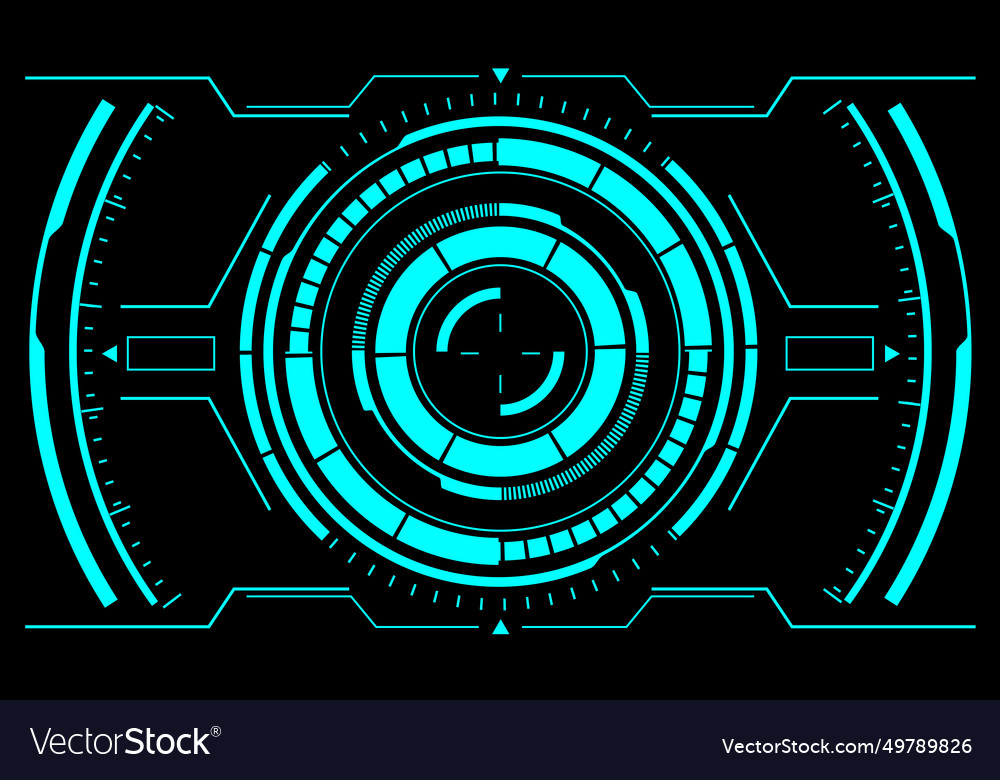 Hud sci-fi circle interface screen view blue Vector Image