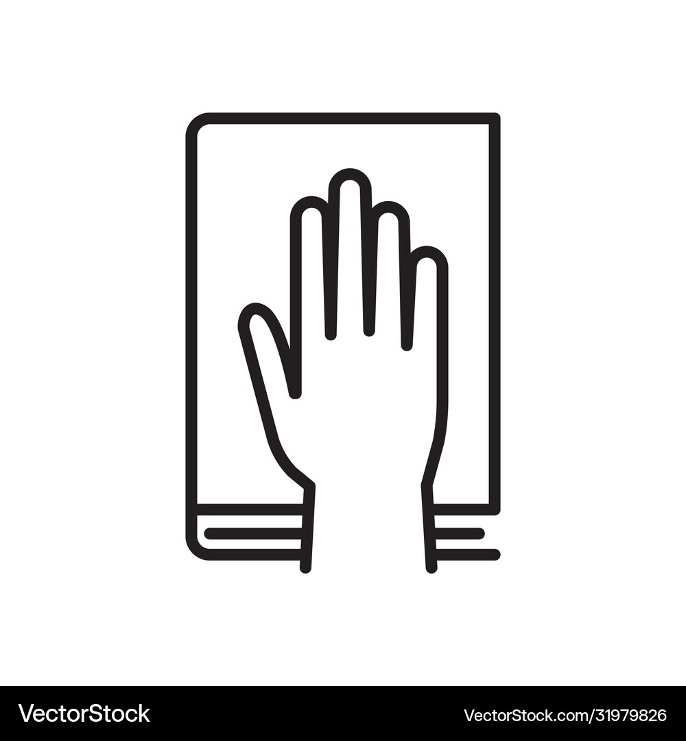 Human hand and bible in oath icon Royalty Free Vector Image