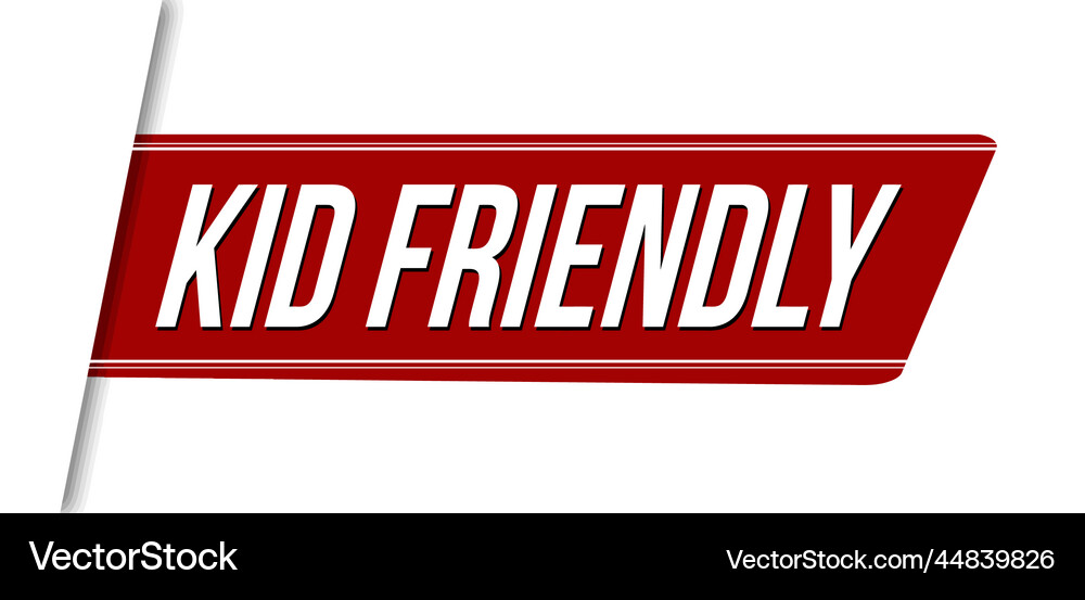 Kid friendly red ribbon or banner design Vector Image