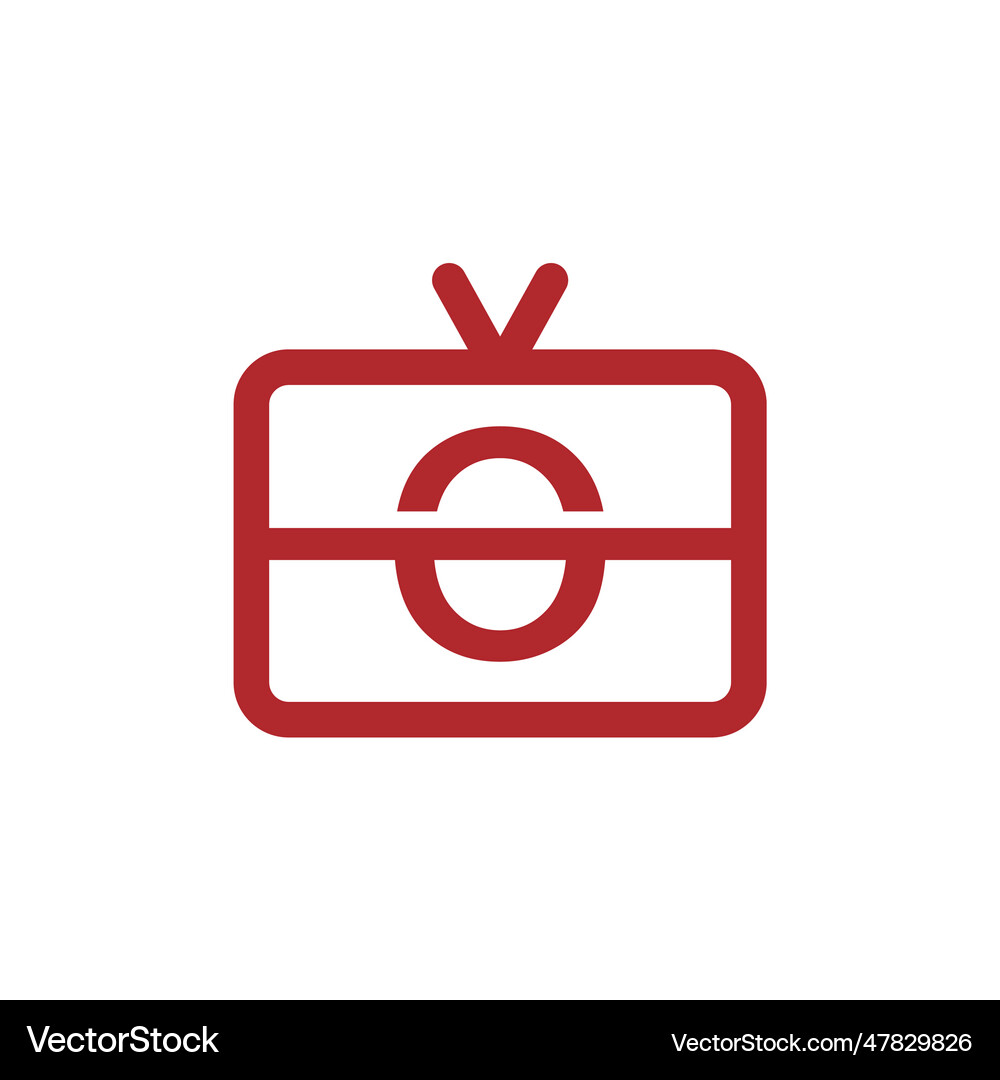 O letter channel television logo design Royalty Free Vector
