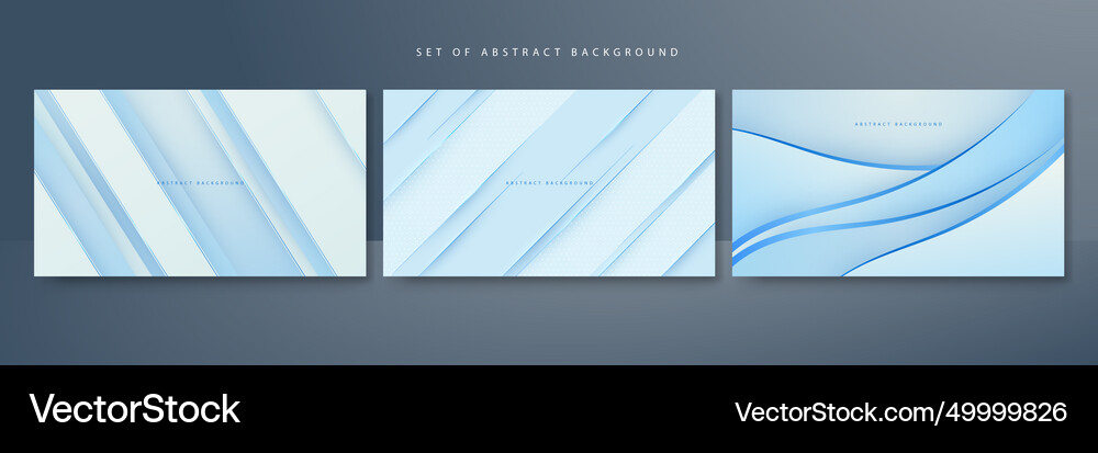 Set of luxury shiny element soft blue design Vector Image